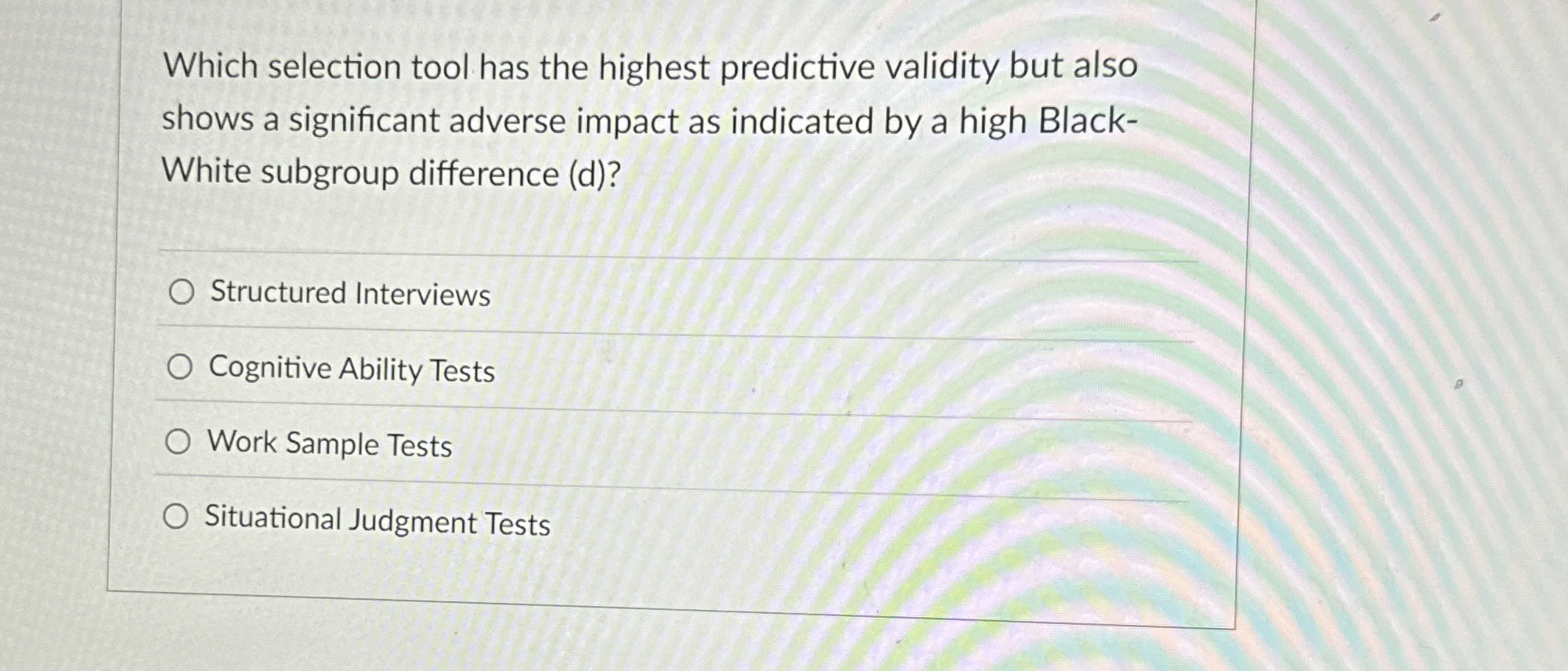 Solved Which selection tool has the highest predictive | Chegg.com