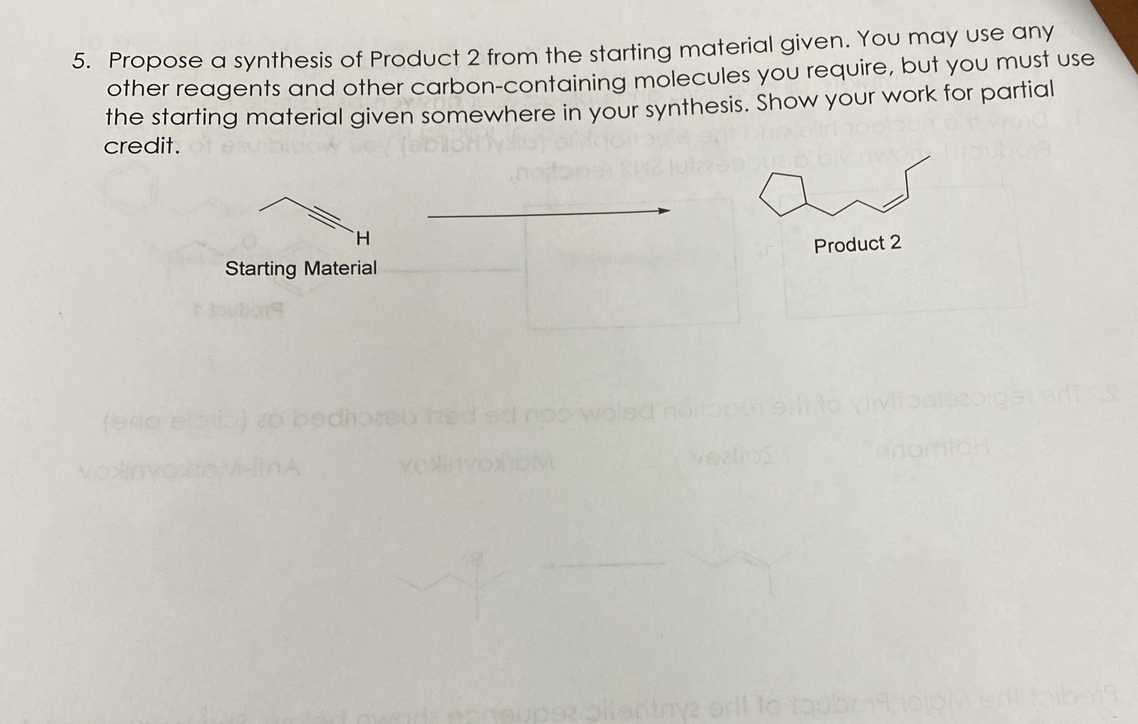 Solved Propose a synthesis of Product 2 ﻿from the starting | Chegg.com