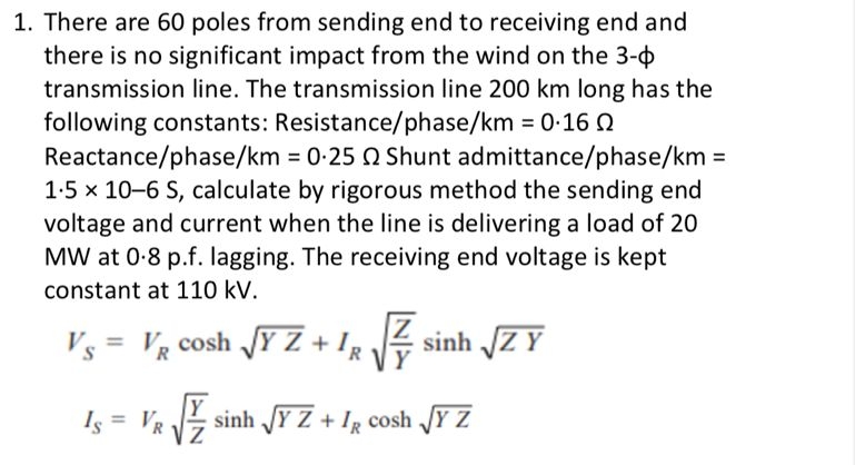 Solved There are 60 ﻿poles from sending end to receiving end | Chegg.com