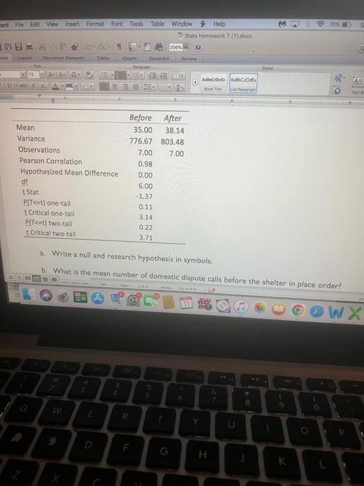 Solved a. Write a null and research hypothesis in symbols. | Chegg.com