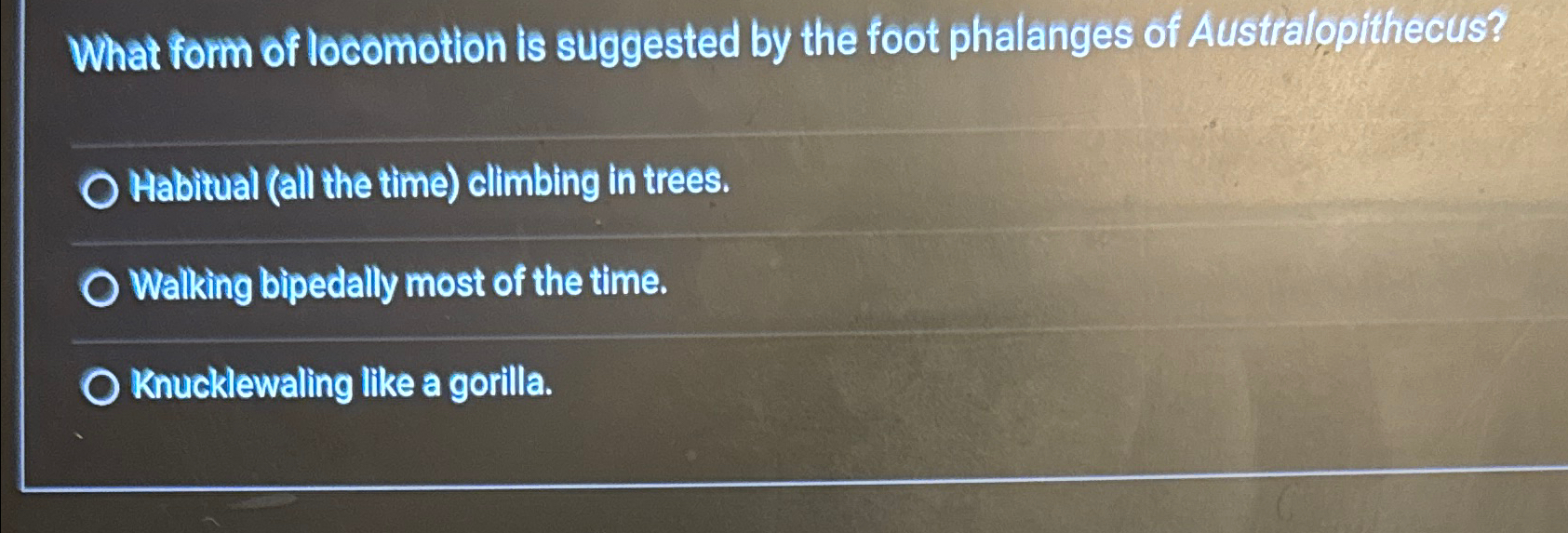 Solved What form of locomotion is suggested by the foot | Chegg.com