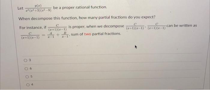 Solved Which of the following are NOT proper rational | Chegg.com