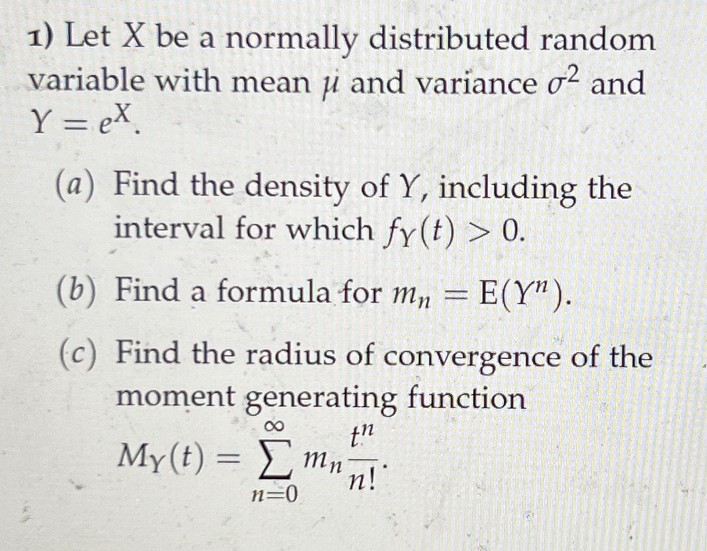 Solved Let x ﻿be a normally distributed random variable with | Chegg.com