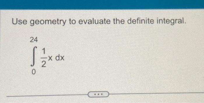 Solved Use geometry to evaluate the definite integral. 24 S | Chegg.com
