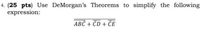 Solved 2. (30 pts) Simplify each of the following Boolean | Chegg.com