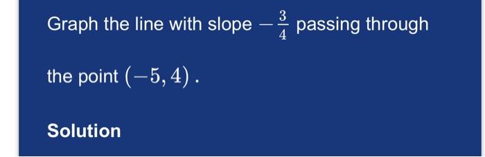 Solved Graph the line with slope −43 passing through the | Chegg.com