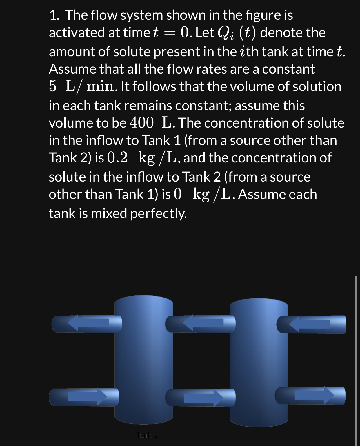 Solved The flow system shown in the figure is activated at | Chegg.com
