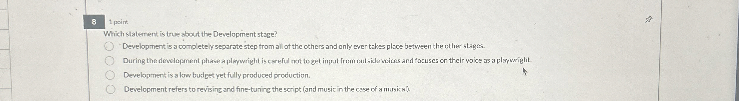 Solved 1 ﻿pointWhich statement is true about the Development | Chegg.com