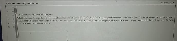 Solved Questions ci3es07h Module-01.01Case Project 1-1: | Chegg.com