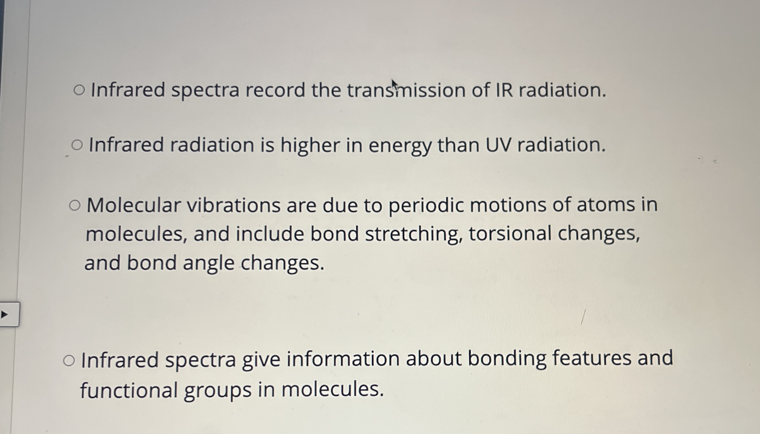 Solved Infrared spectra record the transtinission of IR | Chegg.com