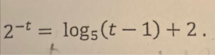 Solved 2-t = logs(t-1) +2. – | Chegg.com