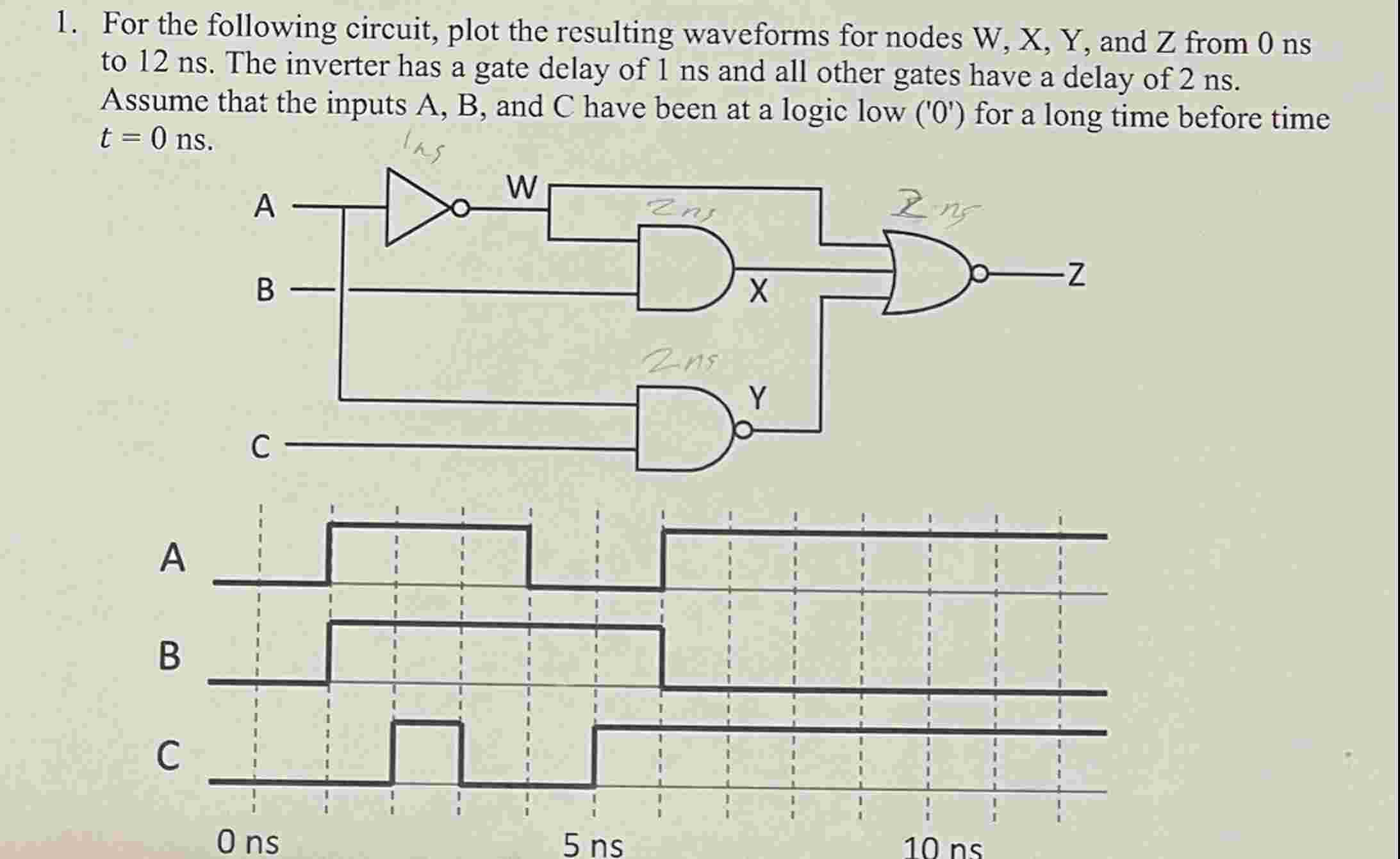 Solved 1. ﻿Para el siguiente circuito, grafique las formas | Chegg.com