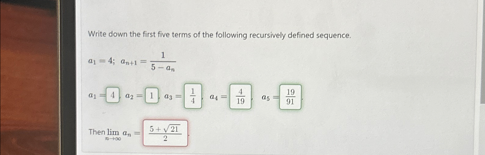 Solved Write down the first five terms of the following | Chegg.com