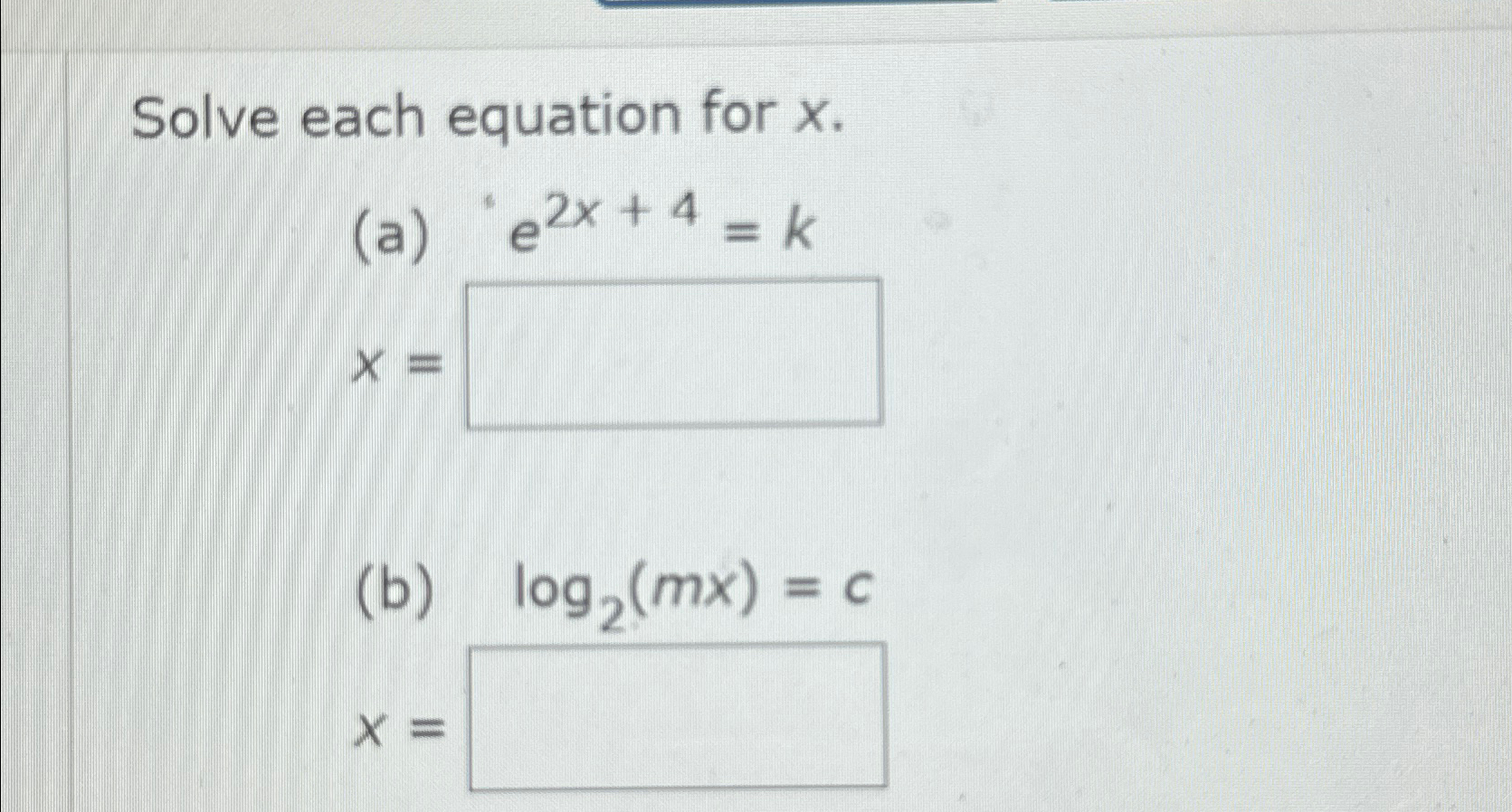 Solved Solve each equation for | Chegg.com