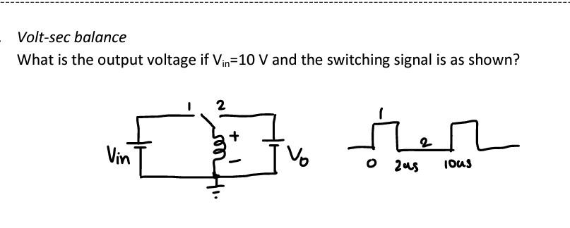 Solved Volt-sec balance What is the output voltage if Vin | Chegg.com