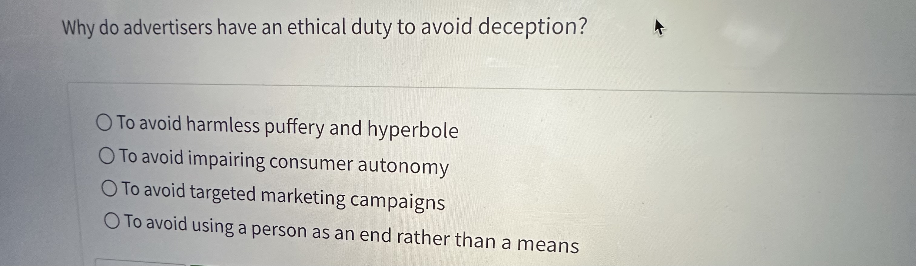 Solved Why do advertisers have an ethical duty to avoid | Chegg.com