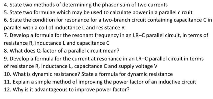 Solved 4. State two methods of determining the phasor sum of | Chegg.com