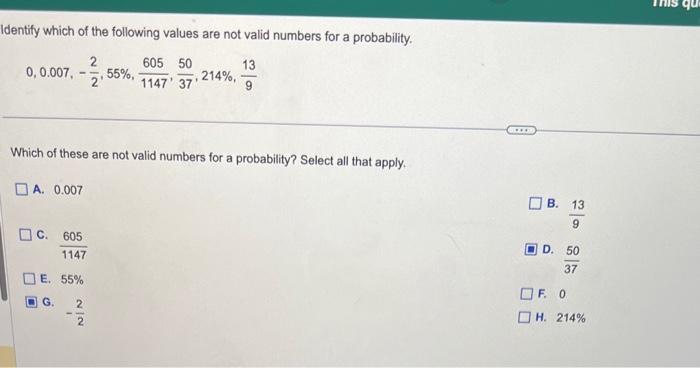 Solved Identify which of the following values are not valid | Chegg.com