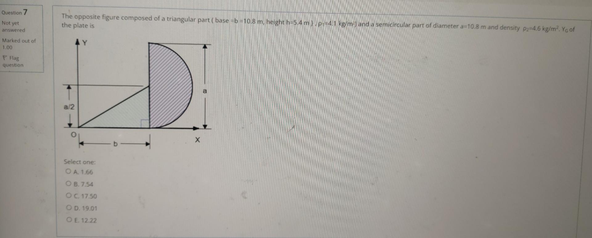 Solved 5 The opposite figure composed of a triangular part | Chegg.com