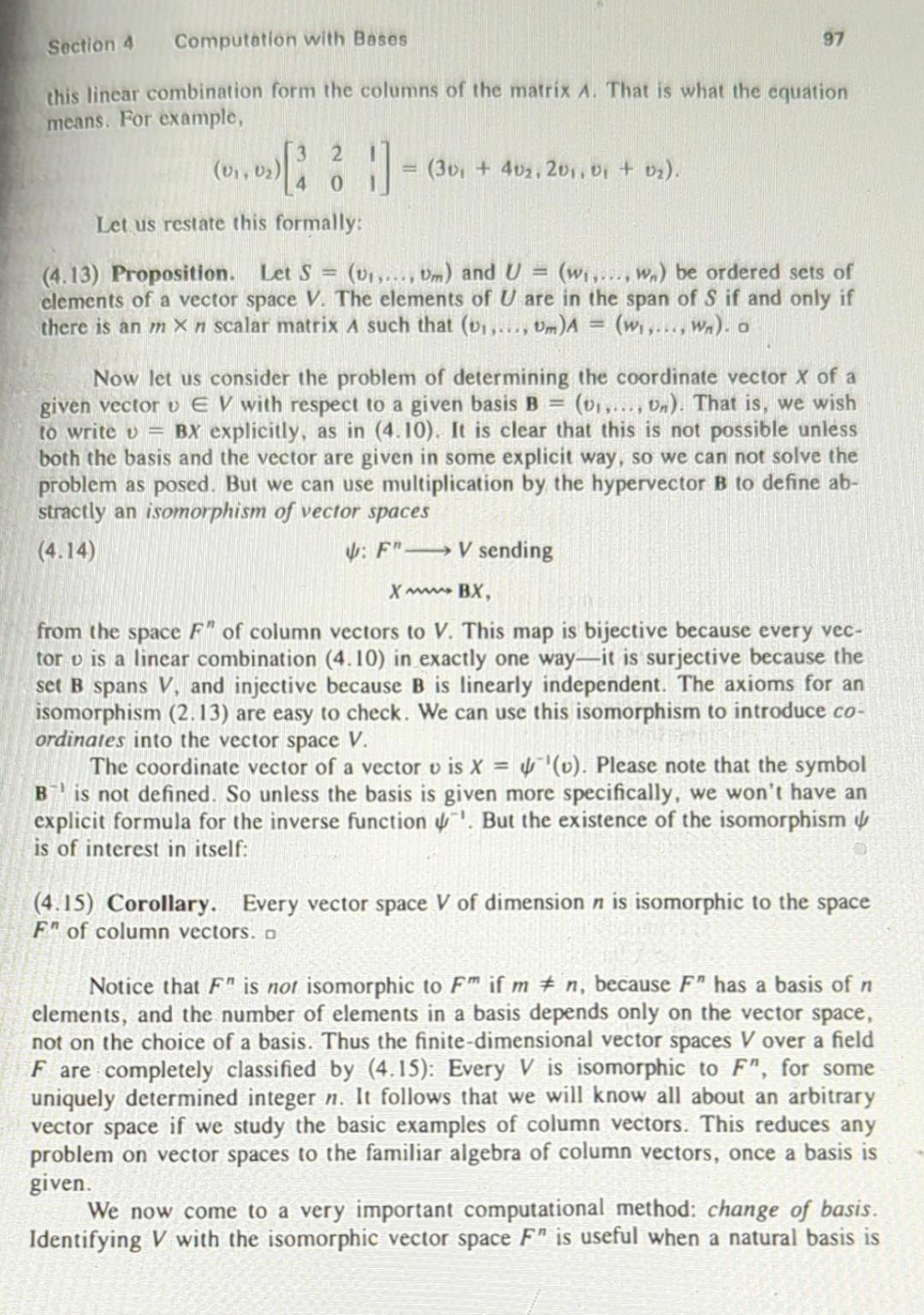 Solved this linear combination form the columns of the | Chegg.com