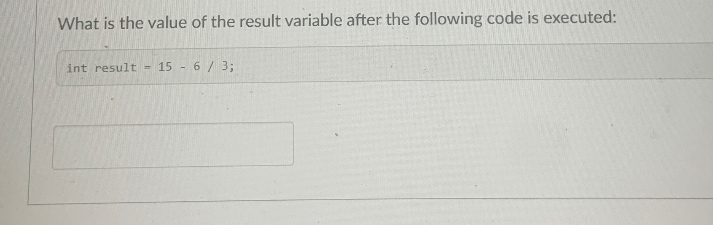 Solved What is the value of the result variable after the | Chegg.com