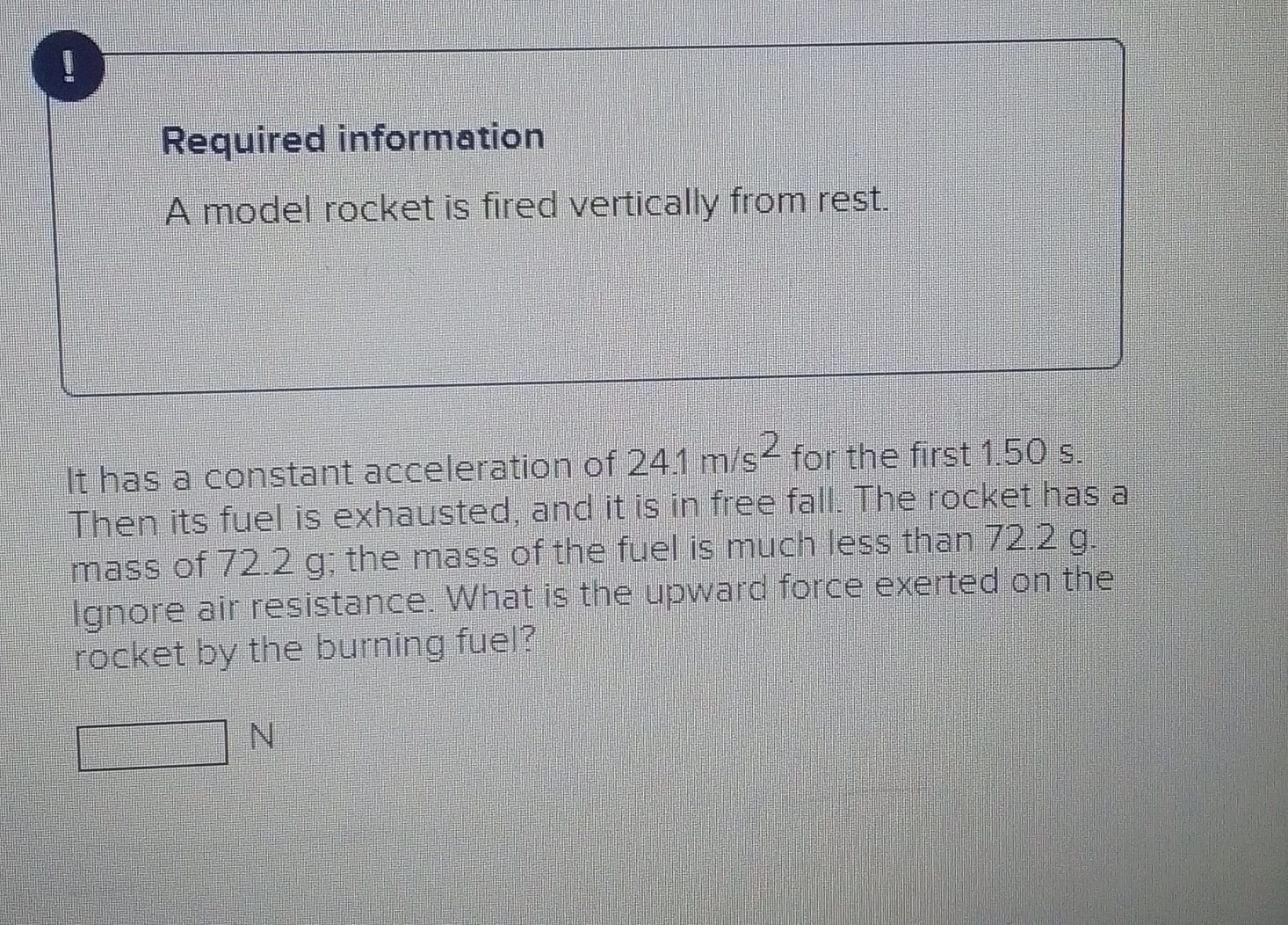 Solved !Required informationA model rocket is fired | Chegg.com