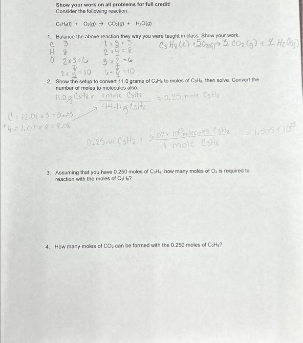 Solved Show your work on all problems for full credit! | Chegg.com