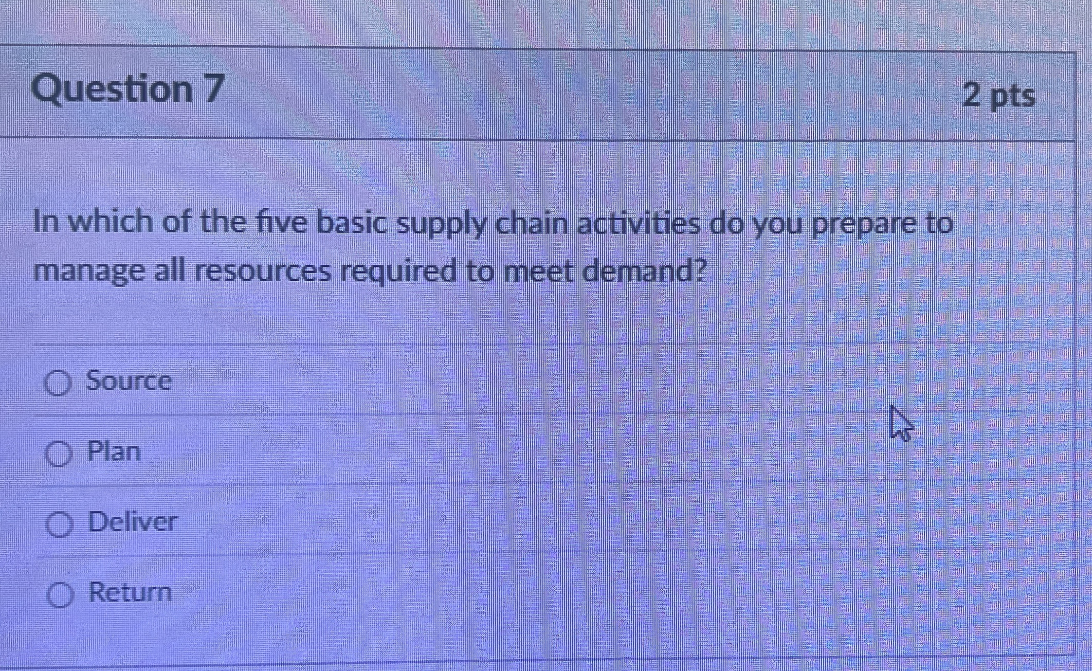 Solved Question 72 ﻿ptsIn which of the five basic supply | Chegg.com