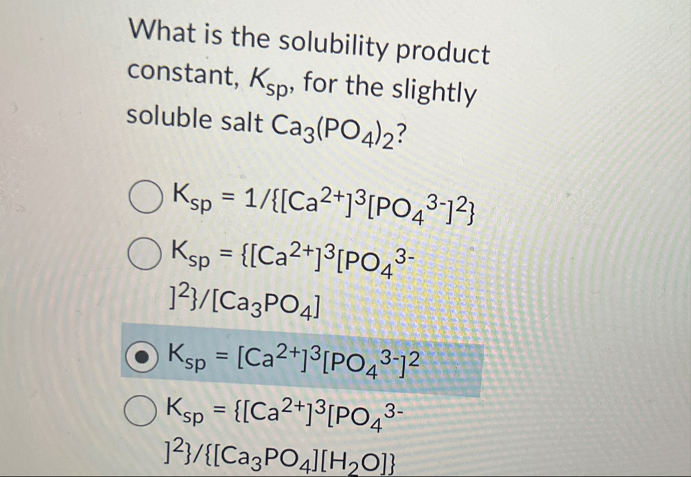 Solved What is the solubility product constant, Ksp , ﻿for | Chegg.com