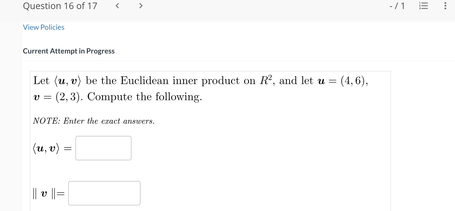 Solved Let (:u,v:) ﻿be the Euclidean inner product on R2, | Chegg.com