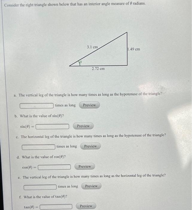 Solved Consider the right triangle shown below that has an | Chegg.com
