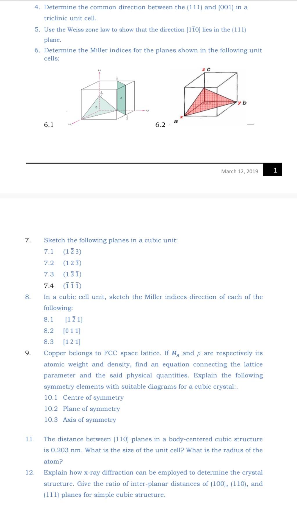 Solved 4. Determine the common direction between the (111) | Chegg.com