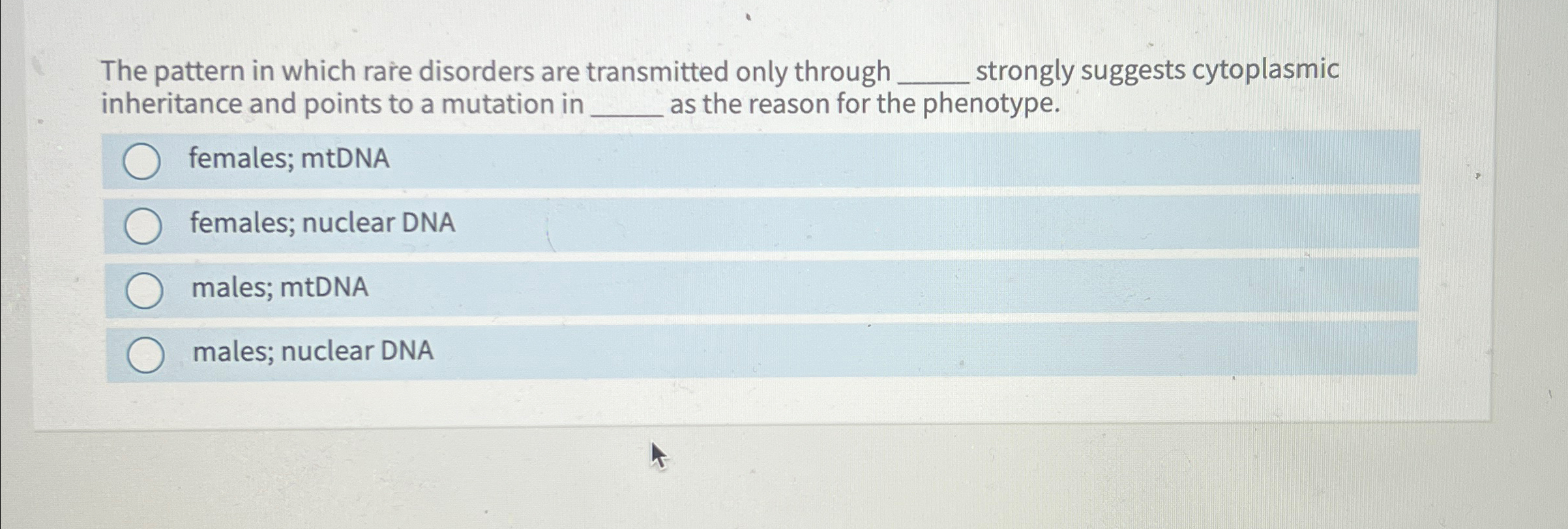 Solved The pattern in which rare disorders are transmitted | Chegg.com