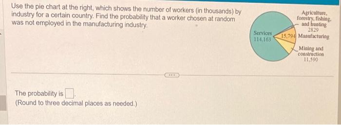 Solved Use the pie chart at the right, which shows the | Chegg.com