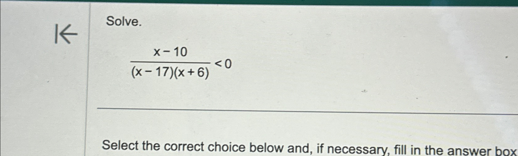 Solved Solve.x-10(x-17)(x+6)