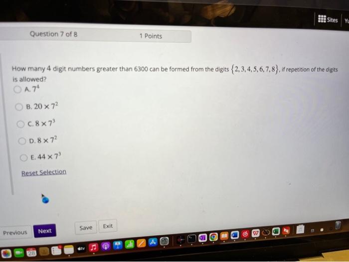 Solved How many 4 digit numbers greater than 6300 can be | Chegg.com