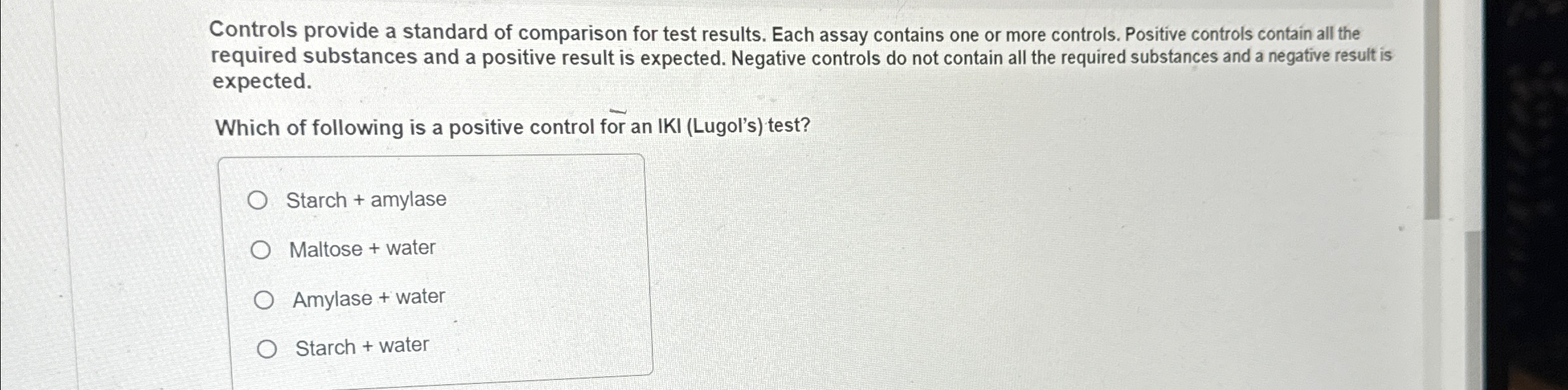 Solved Controls provide a standard of comparison for test | Chegg.com