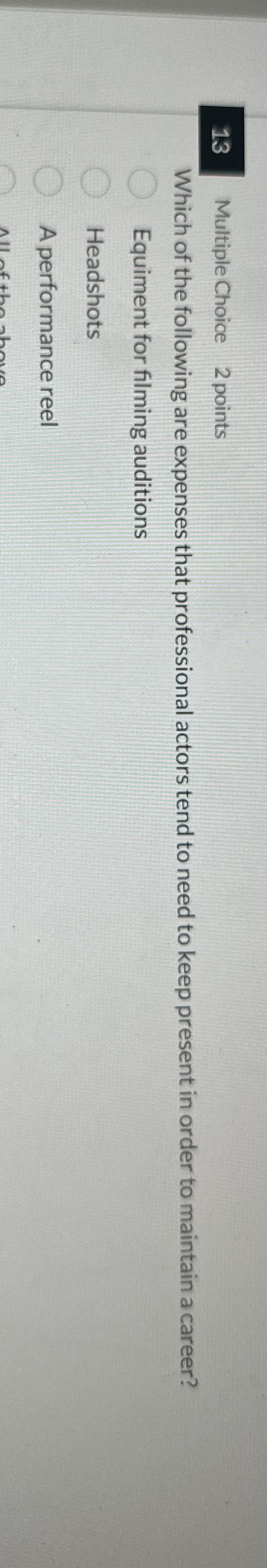 Solved 13Multiple Choice 2 ﻿pointsWhich of the following are | Chegg.com