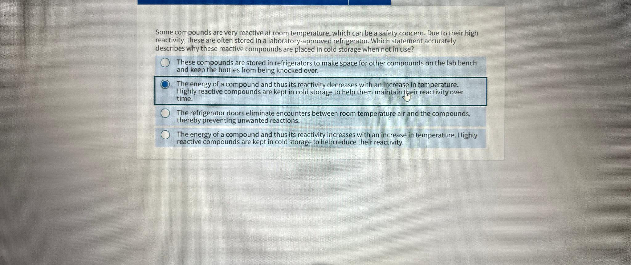 Solved Some compounds are very reactive at room temperature, | Chegg.com