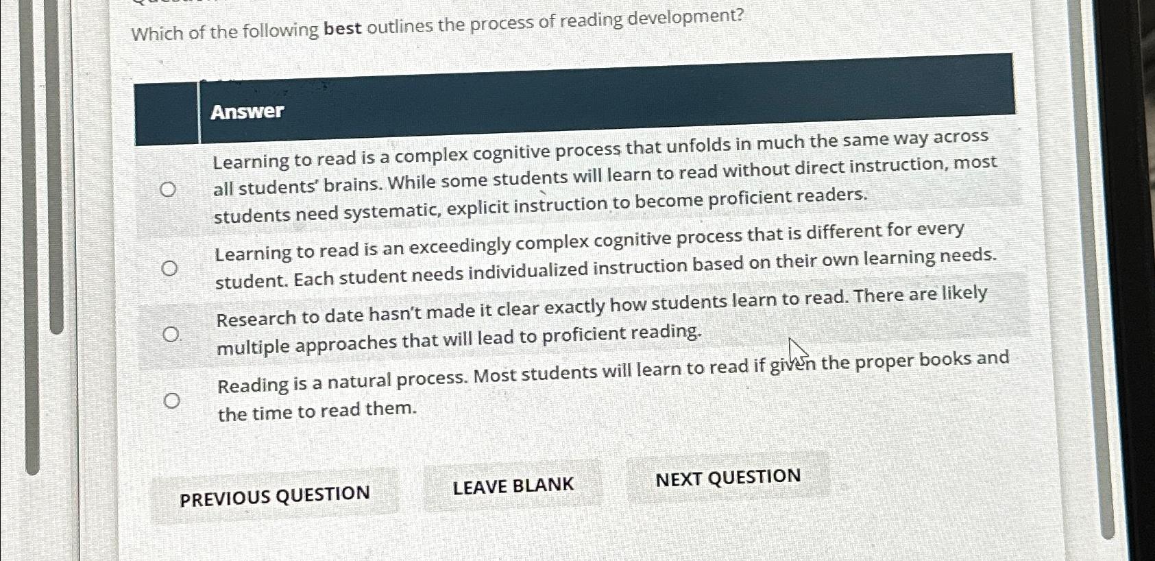 Solved Which of the following best outlines the process of | Chegg.com