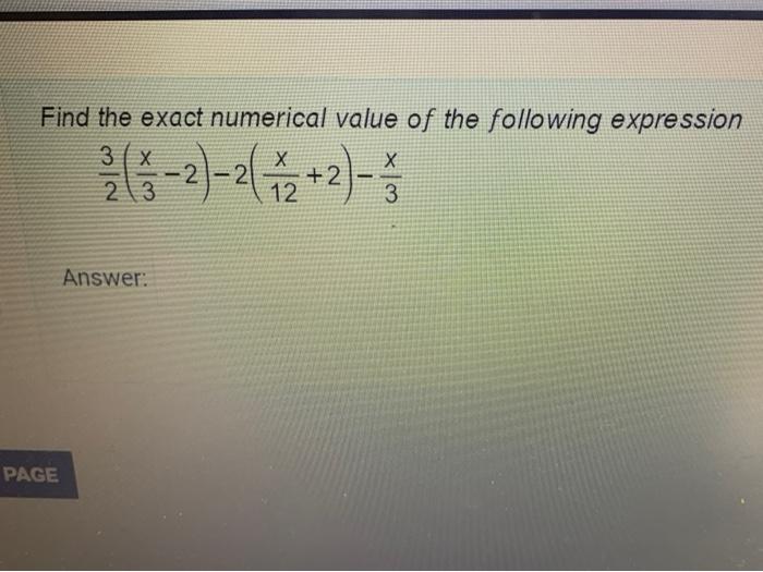 Solved Find the exact numerical value of the following | Chegg.com