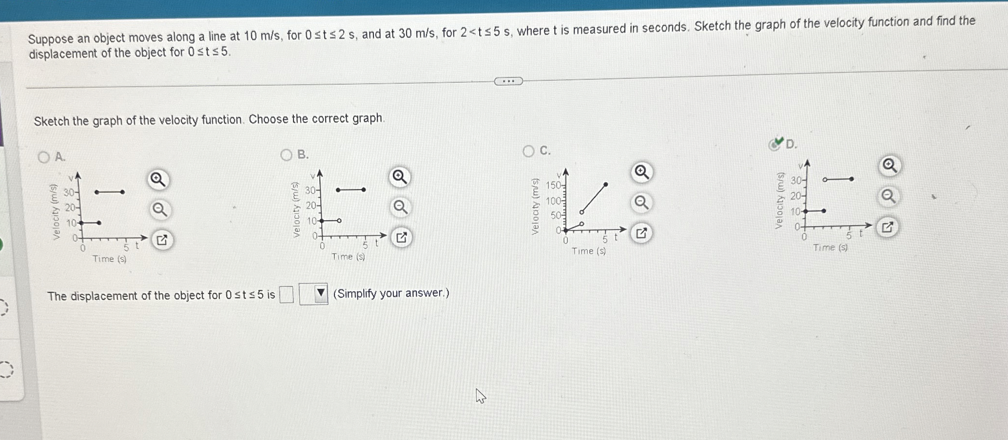 Solved Suppose an object moves along a line at 10ms, ﻿for | Chegg.com