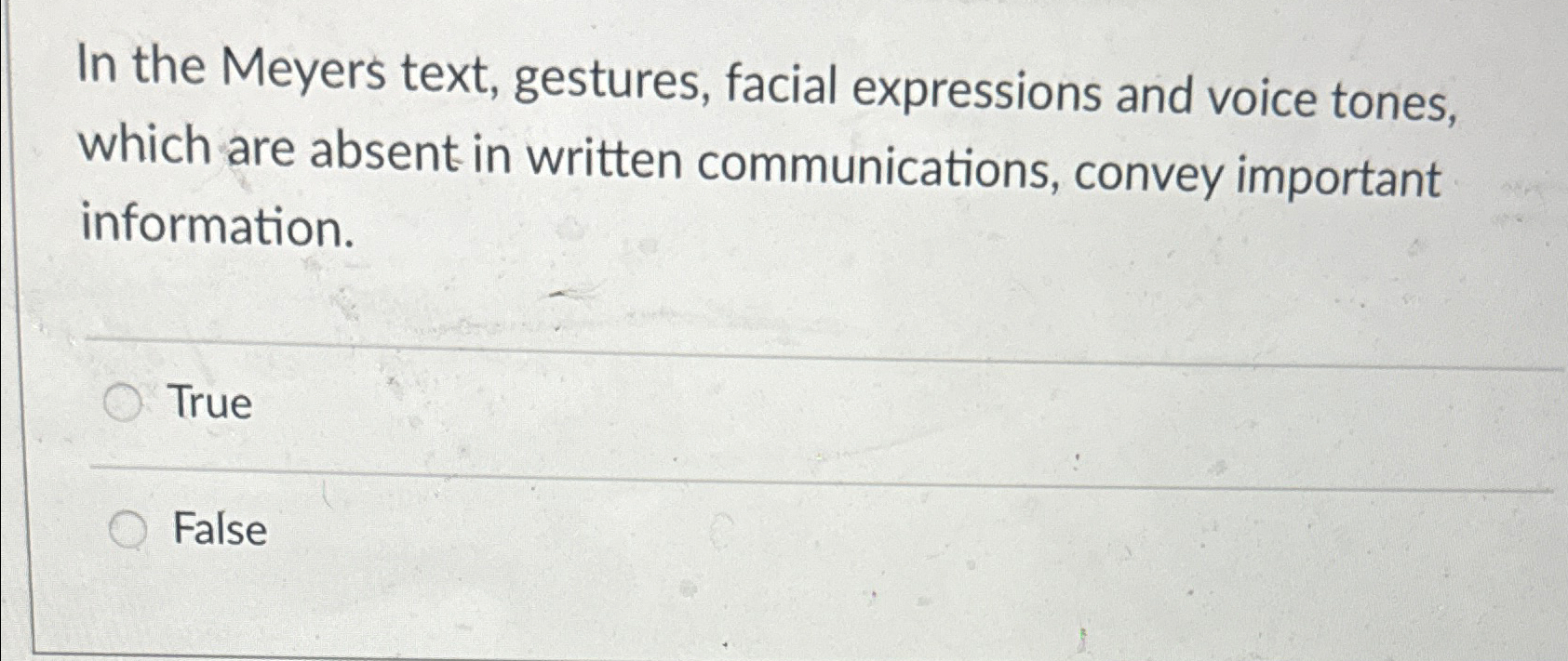 Solved In the Meyers text, gestures, facial expressions and | Chegg.com