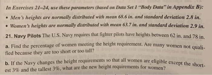 Solved In Exercises 21-24, use these parameters (based on | Chegg.com