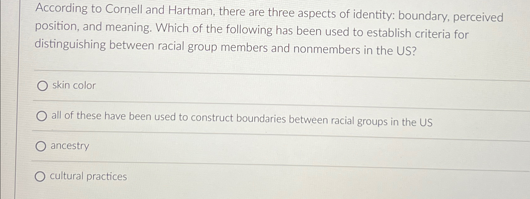 Solved According to Cornell and Hartman, there are three | Chegg.com