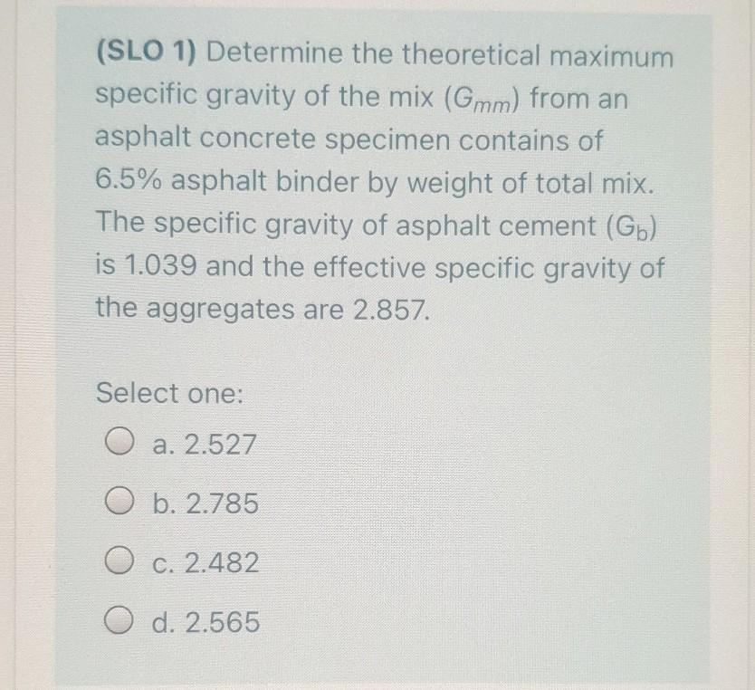 Solved (SLO 1) Determine the theoretical maximum specific | Chegg.com