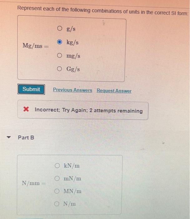 Solved Represent each of the following combinations of units | Chegg.com