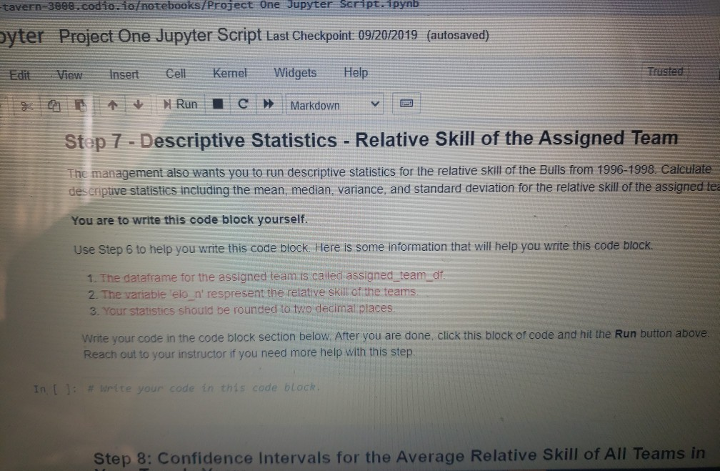 Project One: Data Visualization, Descriptive | Chegg.com