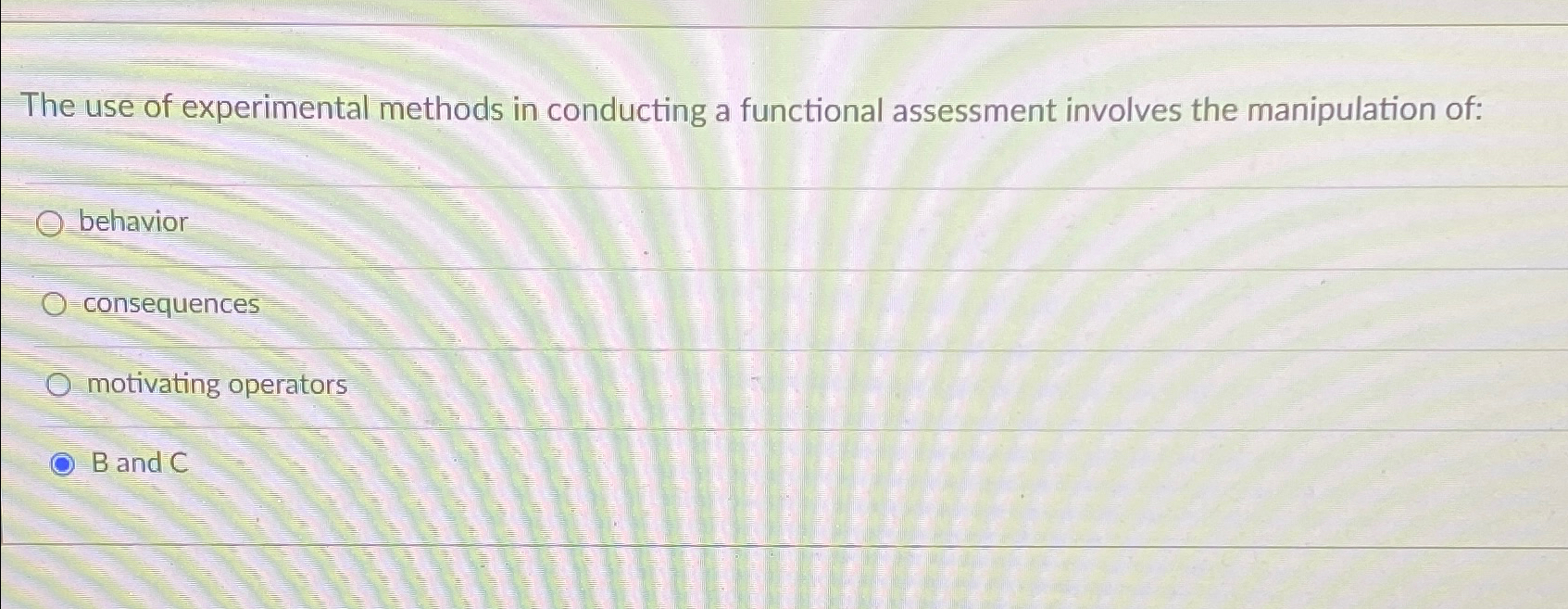 Solved The use of experimental methods in conducting a | Chegg.com
