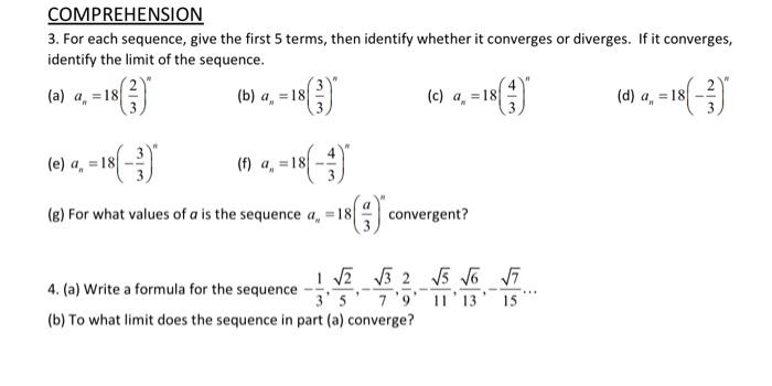 Solved 3. For each sequence, give the first 5 terms, then | Chegg.com